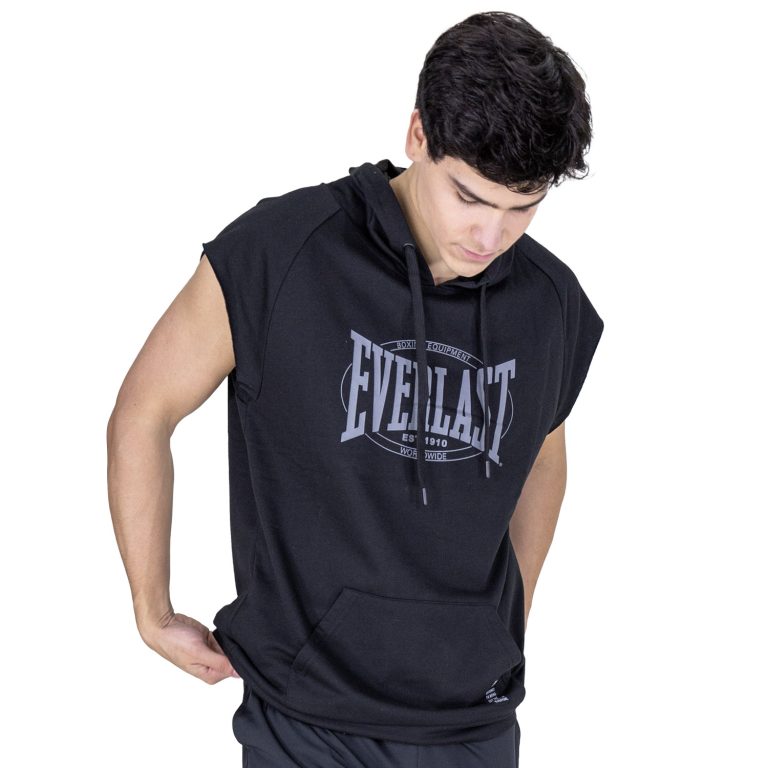 Hoodie Vest Men Poly/cott Everlast Boxing Bk M6 S - Everlast